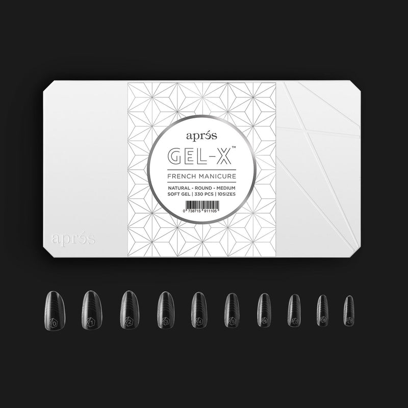 APRES GEL-X FRENCH MANICURE TIPS MEDIUM- 330/B0X
